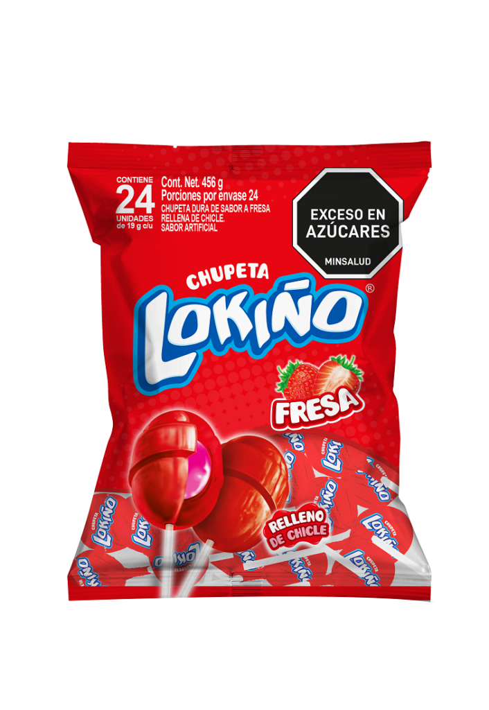Lokiño Chupeta Fresa x 24 Unid - Multidulces