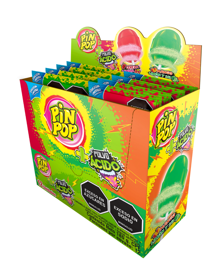 Pin Pop Polvo Acido X 12 Unid - Multidulces